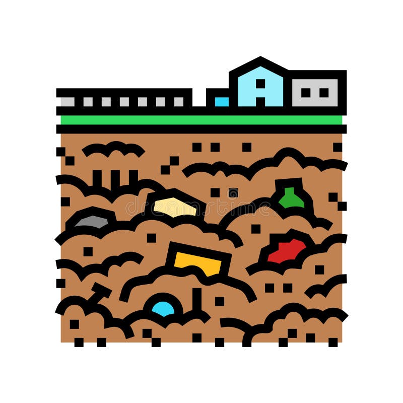 Landfill Waste Sorting Color Icon Vector Illustration Stock Vector ...