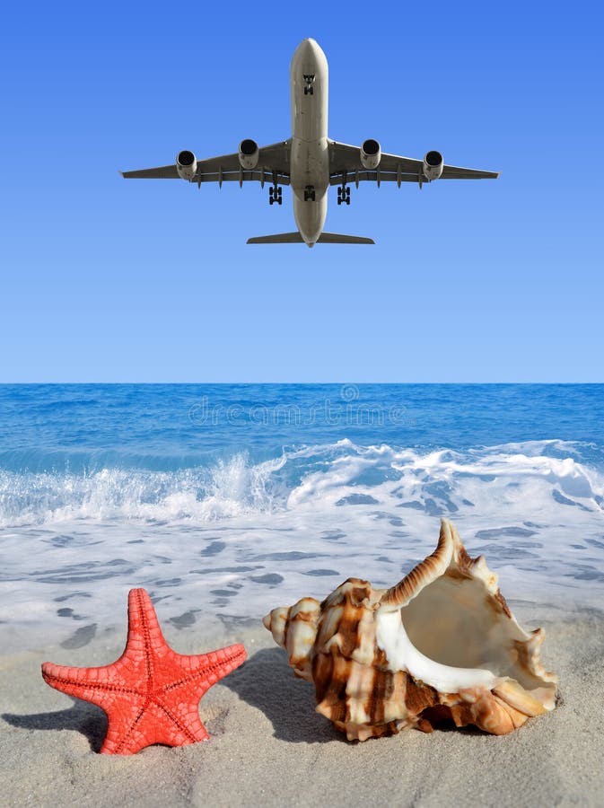 Landing an Aircraft on a Tropical Island Stock Image - Image of breeze ...