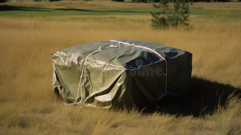 Landing box with parachute stock illustration. Illustration of delivery ...