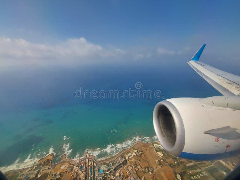 Landing in Heraklion, Crete Stock Photo - Image of vacation, plane ...