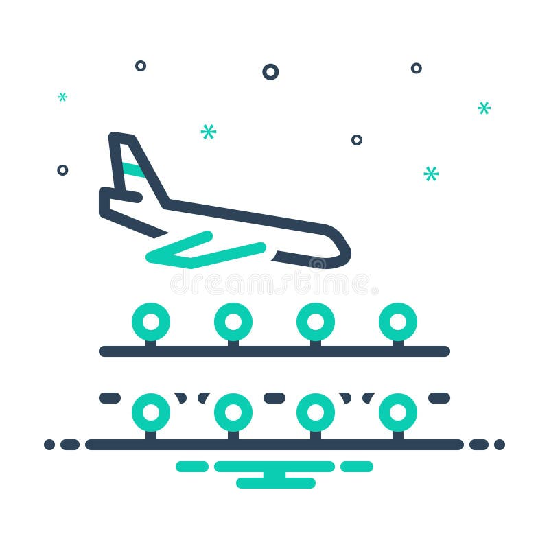 Mix Icon for Landing, Plane and Travel Stock Vector - Illustration of ...