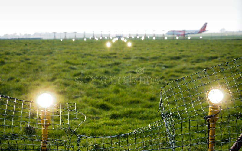 End of runway stock photo. Image of boundary, lights - 278279464