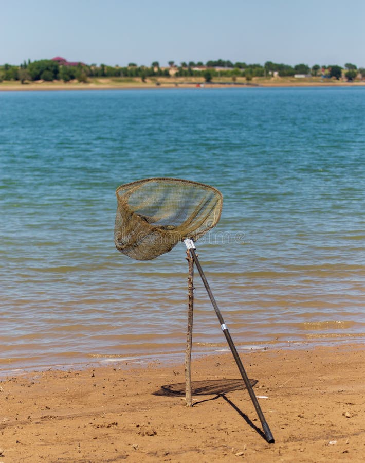 Landing Net for Fishing on the Shore Stock Image - Image of fishing ...