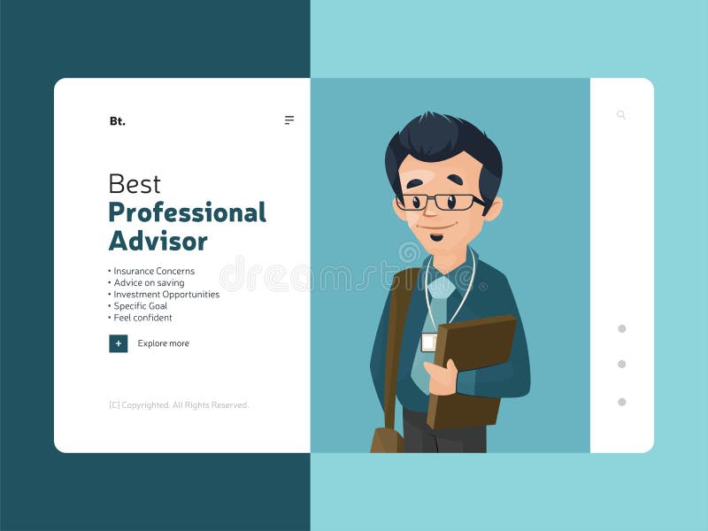Landing Page Design of Professional Advisor Stock Vector - Illustration ...