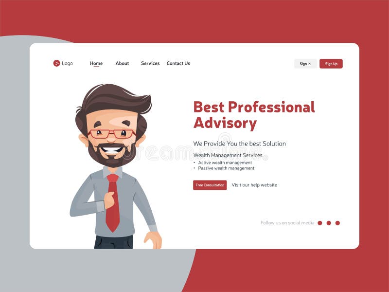 Landing Page Design of Best Professional Advisory Stock Vector ...