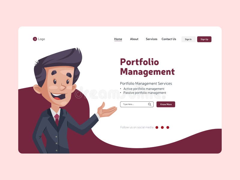Landing Page Design of Portfolio Management Services Stock Vector ...
