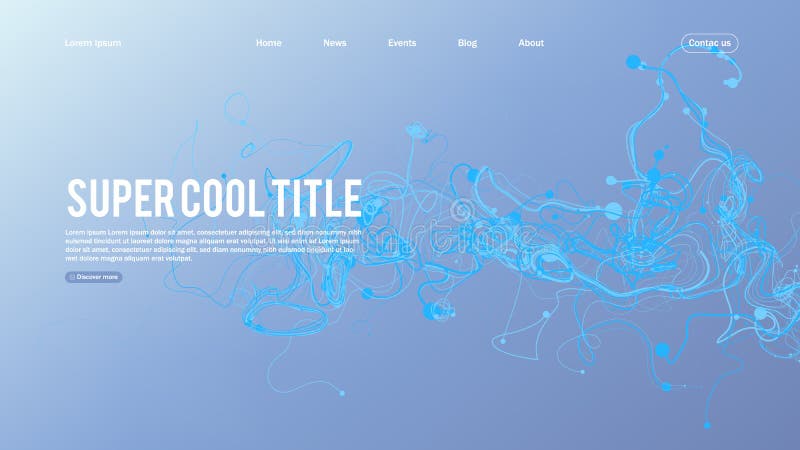 Landing Page Abstract Design with Big Data. Template for Website or App ...