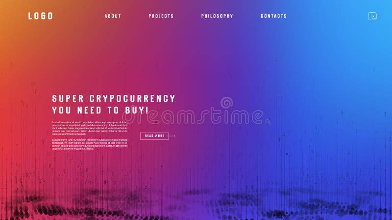 Landing Page Abstract Design with Big Data. Template for Website or App ...