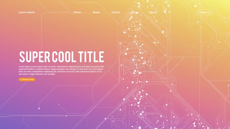 Landing Page Abstract Design with Big Data. Template for Website or App ...