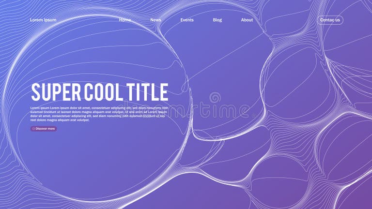 Landing Page Abstract Design with Dynamic Line Bubbles . Template for ...