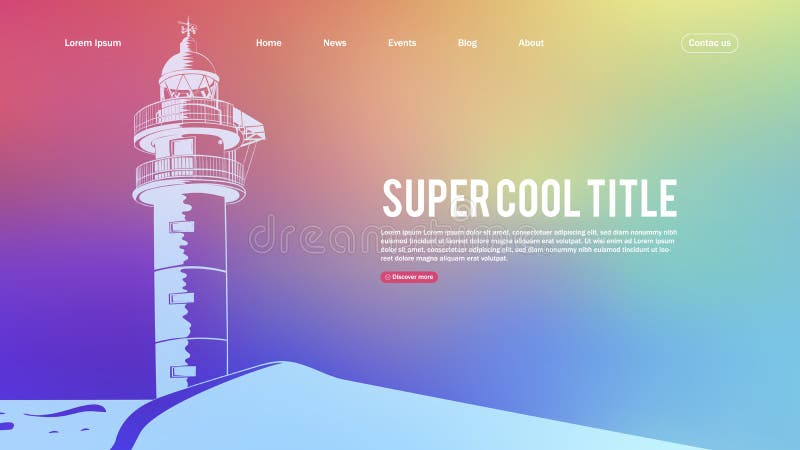 Landing Page Abstract Design with Expansion of Line Element. Template for Website or App with ...