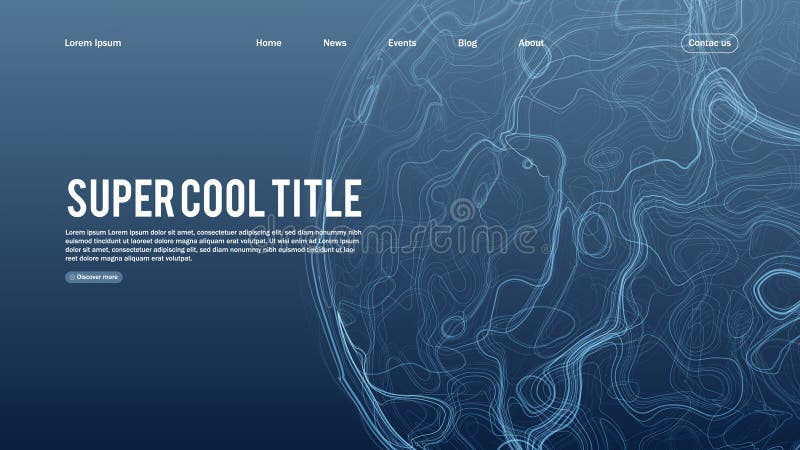 Landing Page Abstract Design with Sphere Element. Template for Website ...
