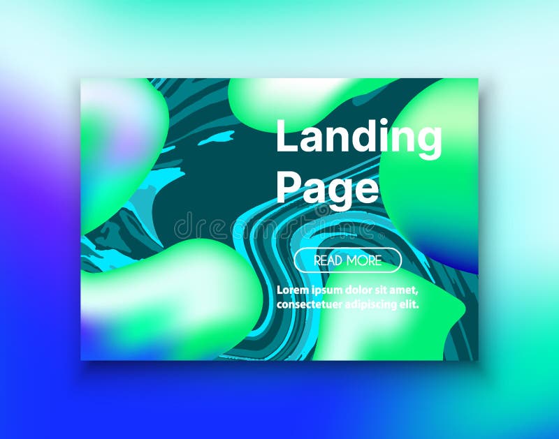 Landing Page Background Style Liquid Stock Vector - Illustration of ...