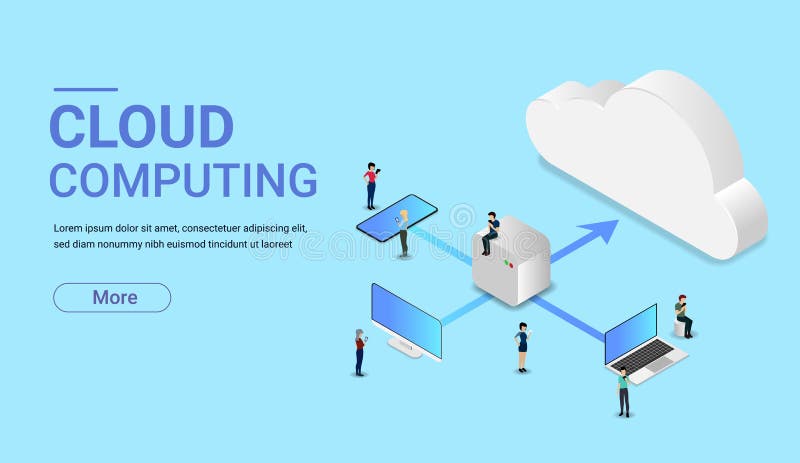 Landing Page of Cloud Computing Template Stock Vector - Illustration of ... Landing Page of Cloud Computing Template Stock Vector - Illustration of ...