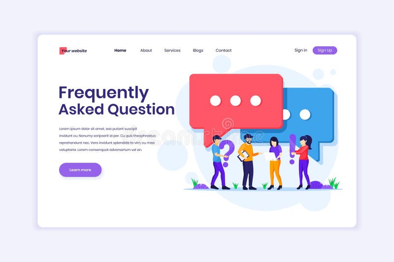 Landing Page Design Concept of Frequently Asked Question or FAQ Concept ... Landing Page Design Concept of Frequently Asked Question or FAQ Concept ...