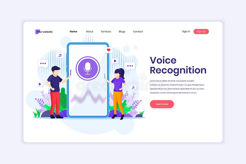 Landing Page Design Concept of Voice Recognition, Voice Security ...