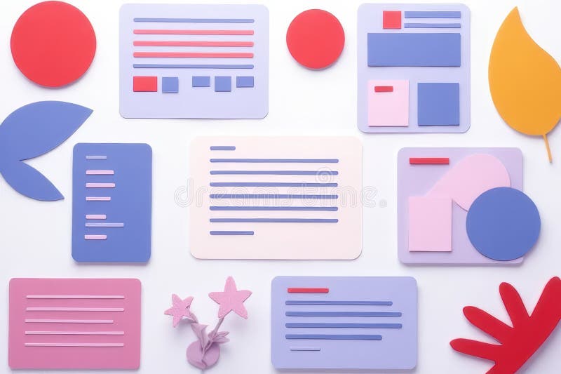 Landing Page Design Elements Review Stock Illustration - Illustration ...