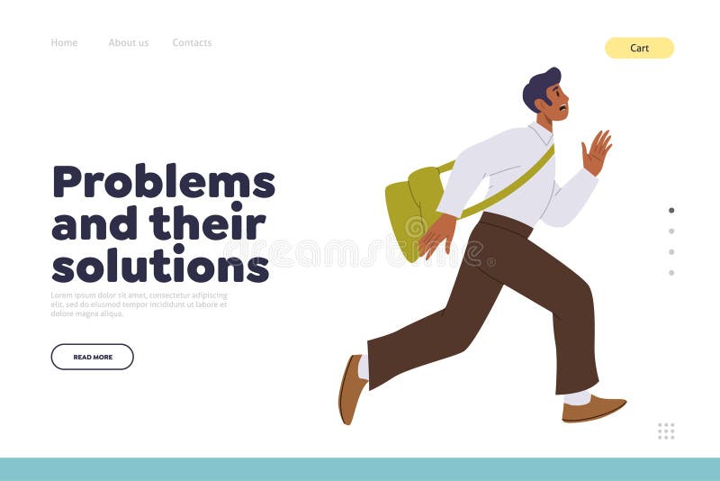 Landing Page Design Template with Problems and Their Solutions Concept ...
