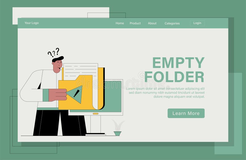 3D Empty Folder Isolated on White Background Stock Illustration ...