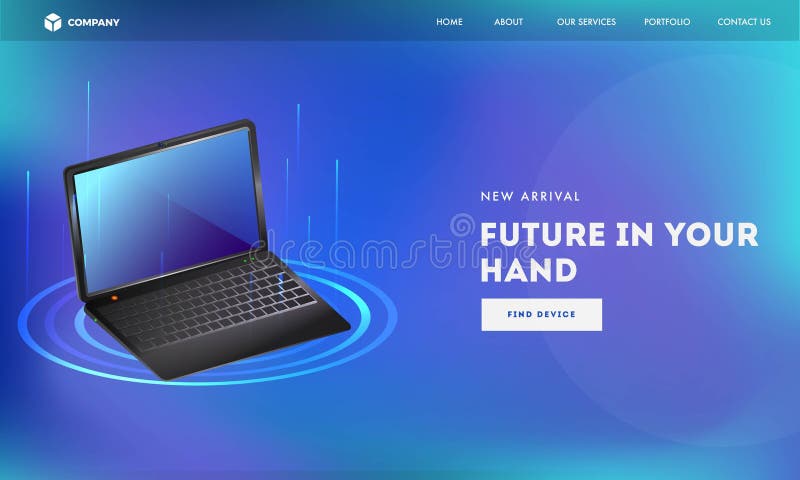 Landing Page or Hero Banner Design with New Arrival Laptop or Computer ...