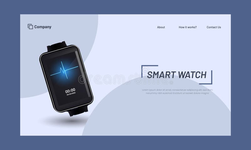 Landing Page or Hero Image with Realistic Smart Watch Stock ...