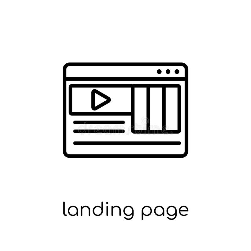 Landing Page Icon. Trendy Modern Flat Linear Vector Landing Page Stock ...