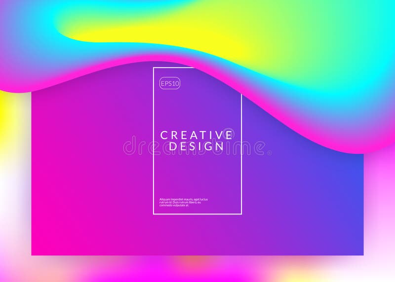 Landing Page with Liquid Dynamic Elements and Fluid Shapes. Stock ...