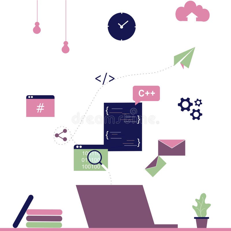 Landing Page Of Software Development Coding Process Concept Designer Programming Testing