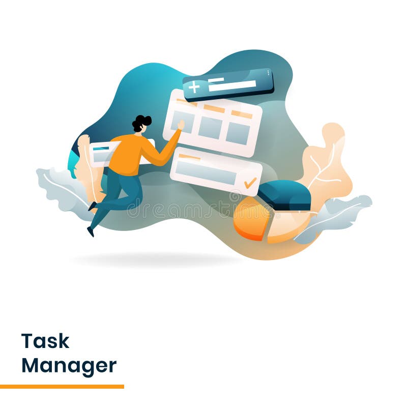 Landing Page Task Manager Vector Illustration Modern Concept, Can Use ...