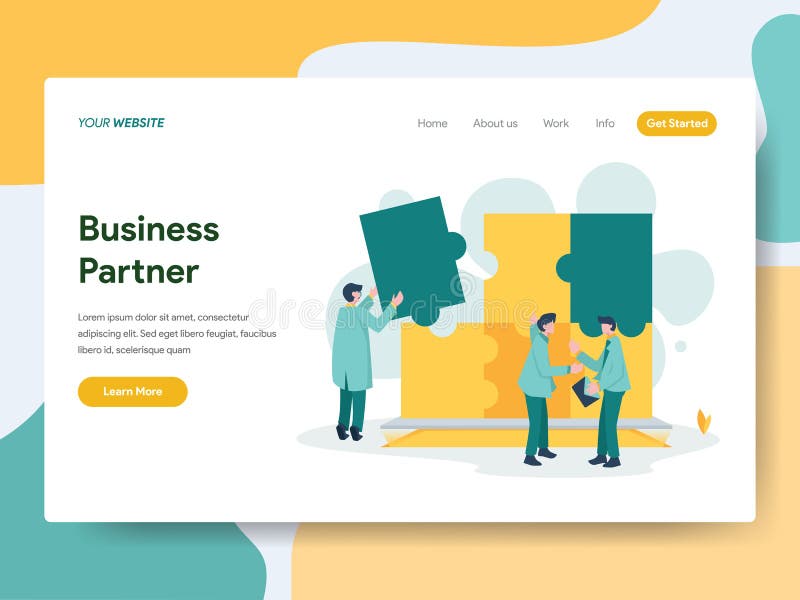 Landing Page Template of Business Partner Illustration Concept. Modern ...