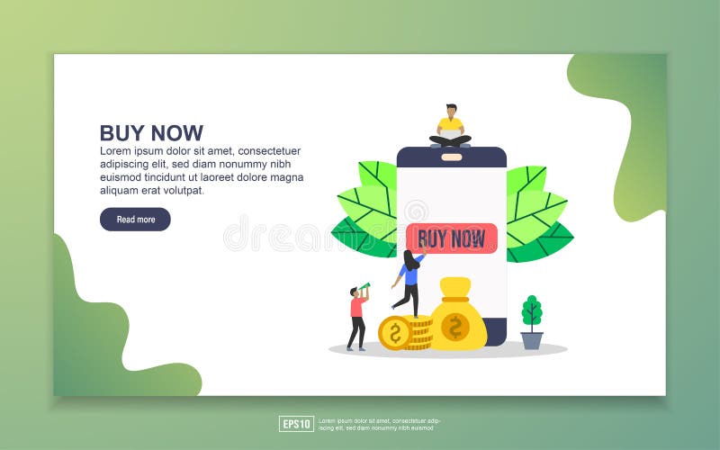 Landing Page Template of Online Shopping. Modern Flat Design Concept of ...