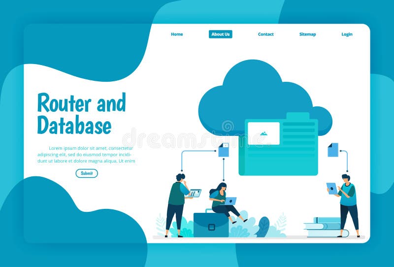 Database Work Access Landing Page Design Database Network Flow And Connection Access Stock
