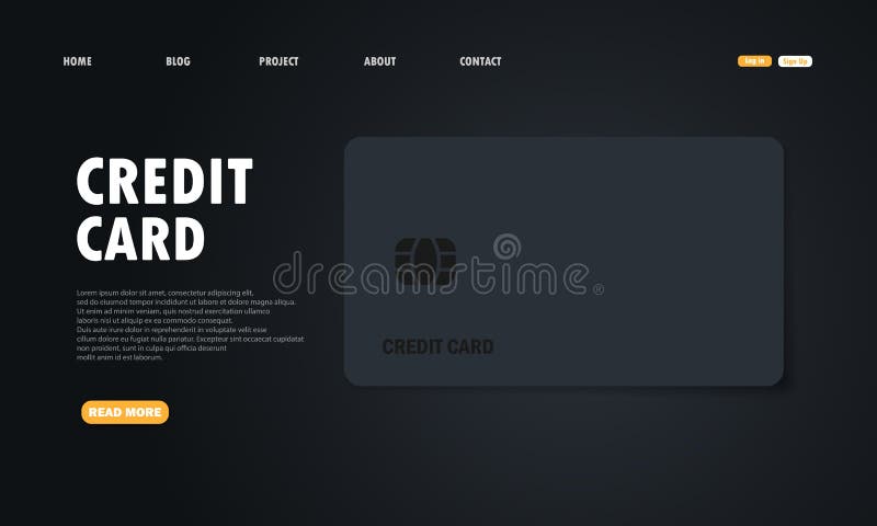 Landing Page Template of Credit Card Illustration. Web Page Template ...