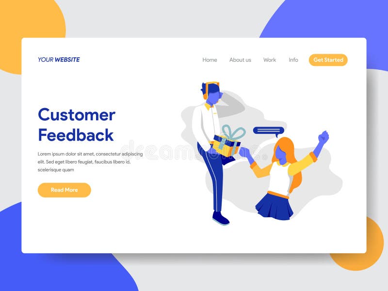 Landing Page Template of Customer Feedback Concept. Modern Flat Design ...