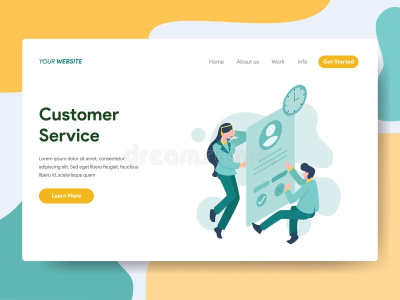 Landing Page Template of Customer Service Illustration Concept. Modern ...