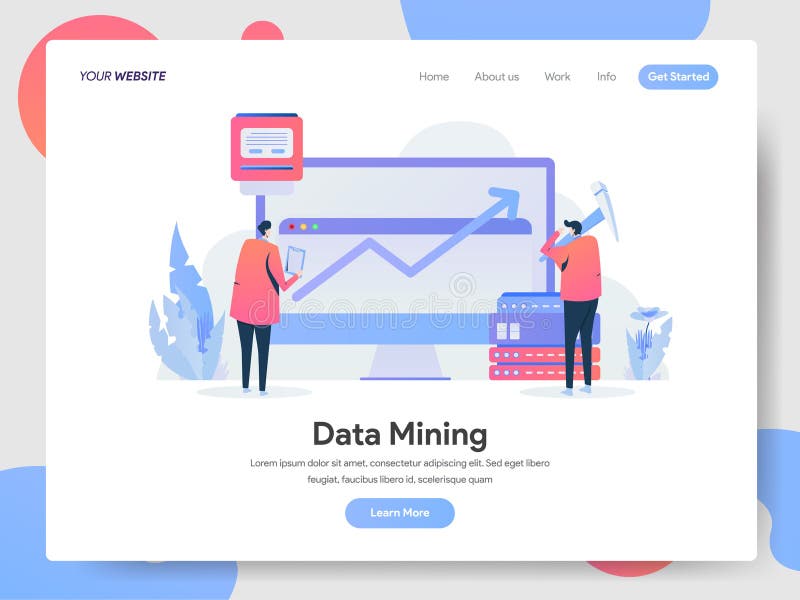 Landing Page Template of Data Mining Illustration Concept. Modern ...