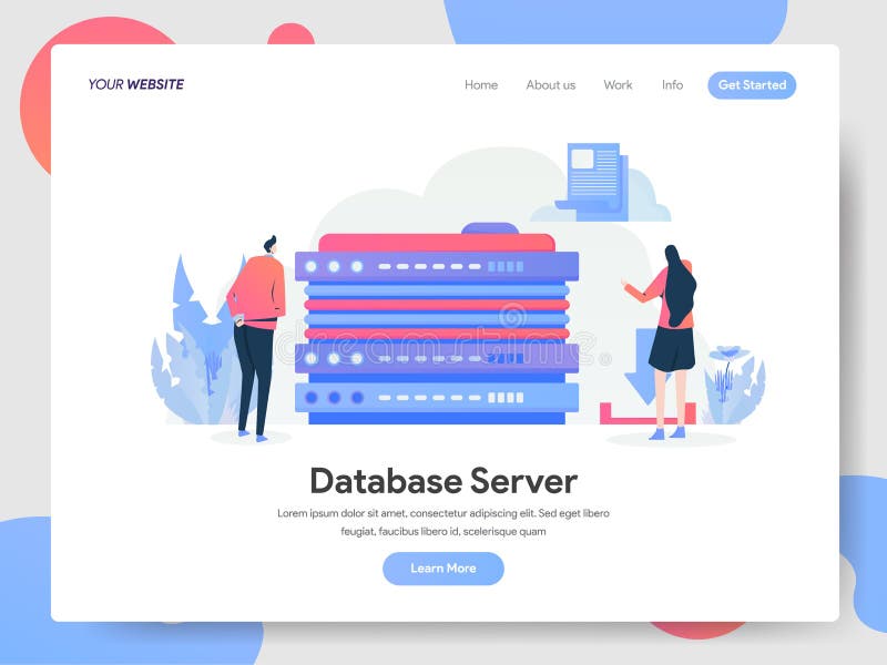 Landing Page Template of Database Server Illustration Concept. Modern ...