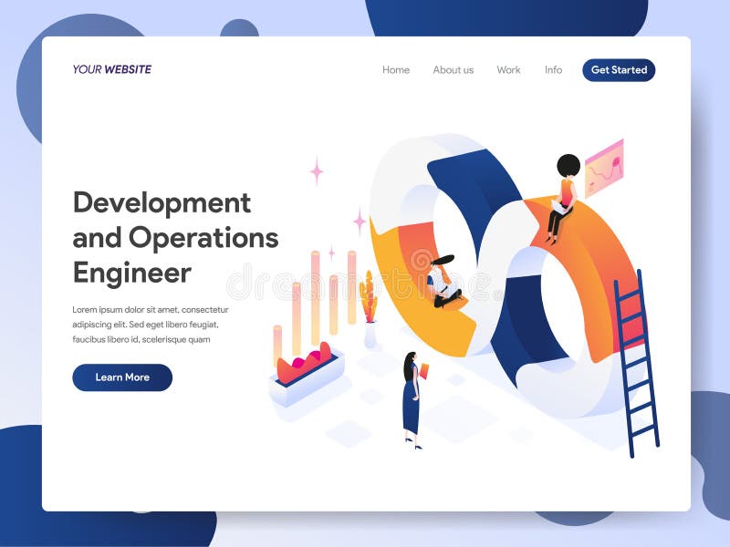Landing Page Template of Development and Operations Engineer Isometric ...