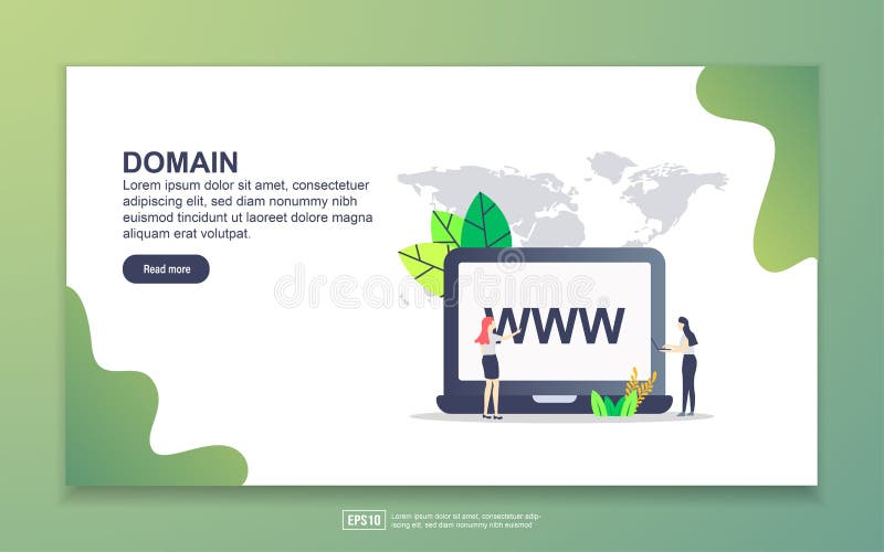 Landing Page Template of Domain. Modern Flat Design Concept of Web Page ...