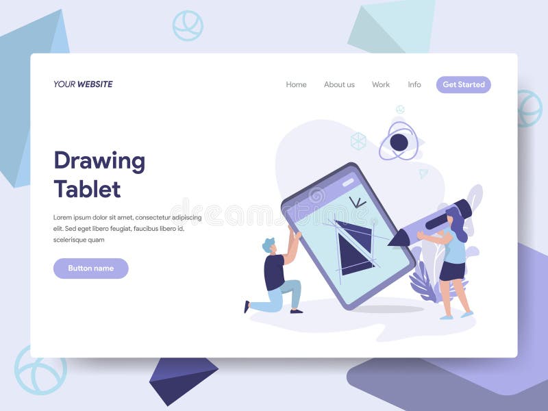 Landing Page Template of Drawing Tablet Illustration Concept. Isometric ...