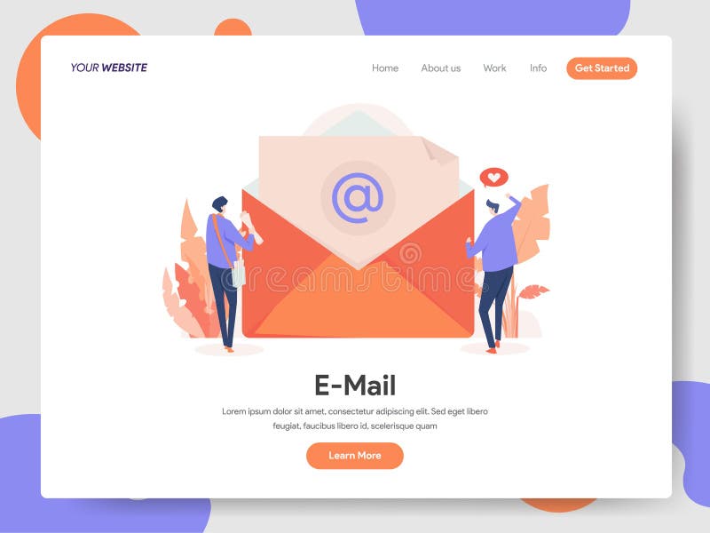 Landing Page Template of E-mail Illustration Concept. Modern Design ...