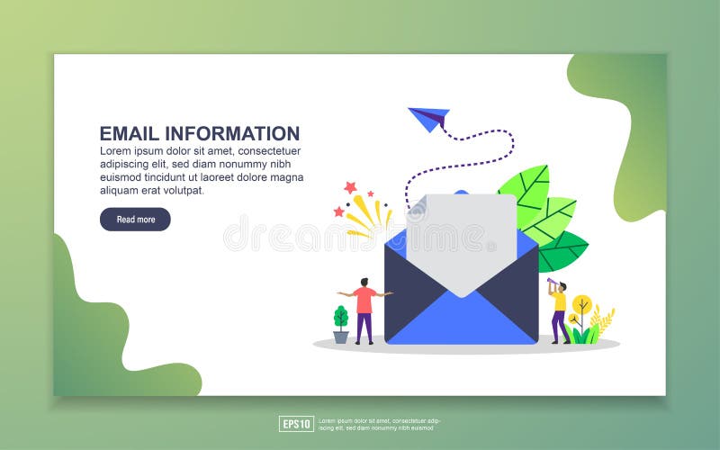 Landing Page Template of Email Information. Modern Flat Design Concept ...