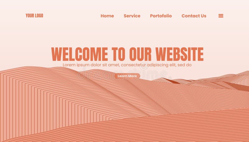 Landing Page Template of Explore Mountain. Mountain Landscape Stock ...