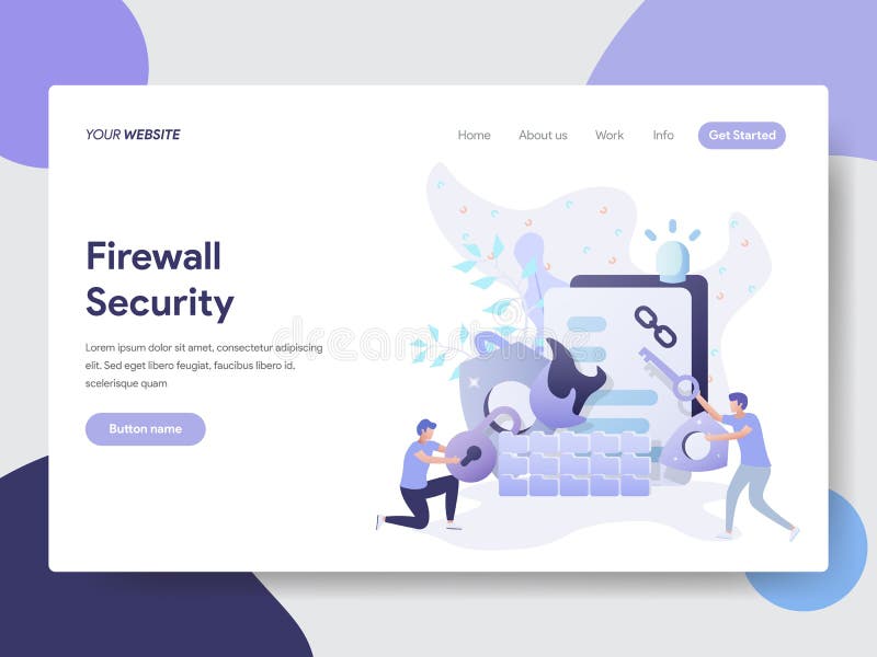Landing Page Template of Firewall Security Illustration Concept. Modern ...