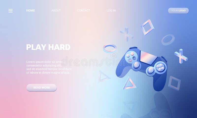 Landing Page Template of Gamepad Stock Vector - Illustration of form ...