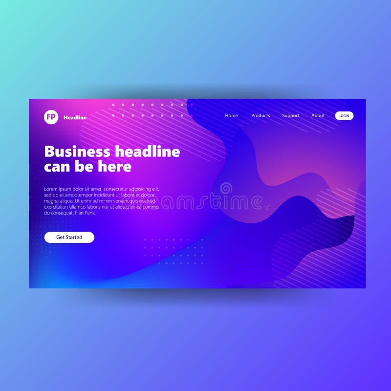 Landing Page Template with Gradient Modern Webpage Stock Illustration ...