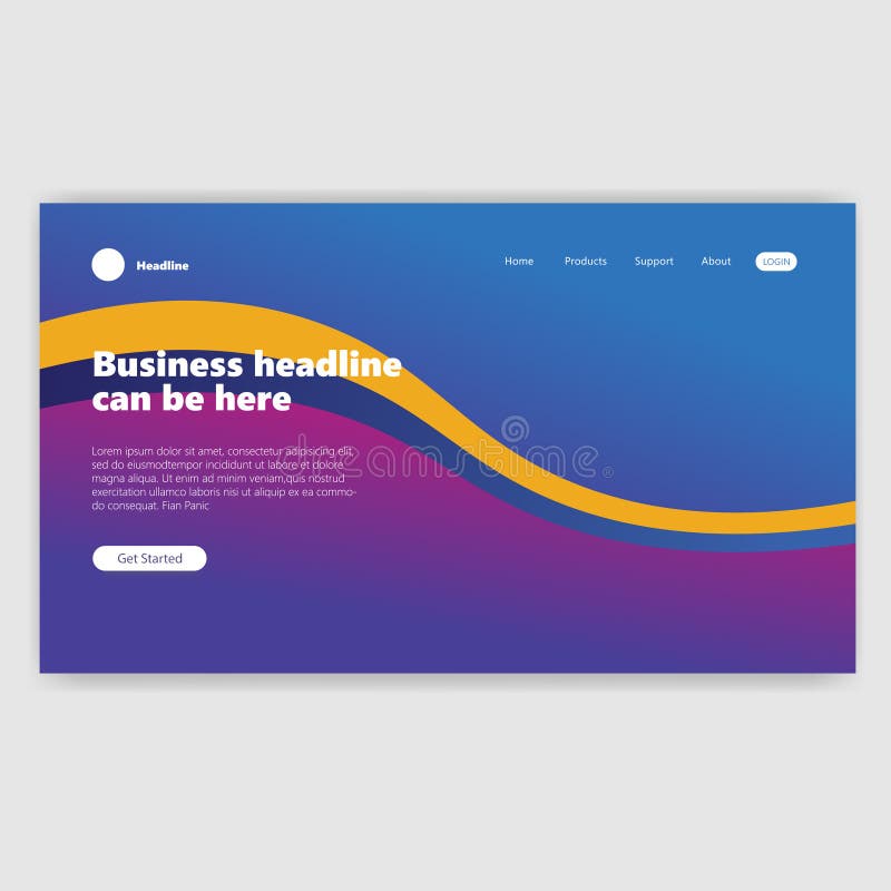 Landing Page Template with Gradient Modern Webpage Stock Vector ...