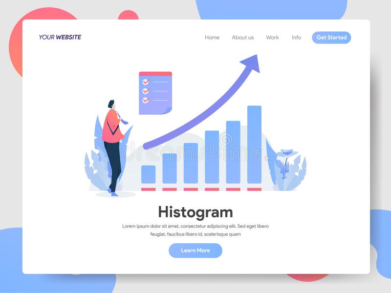 Landing Page Template of Histogram Illustration Concept. Modern Design ...