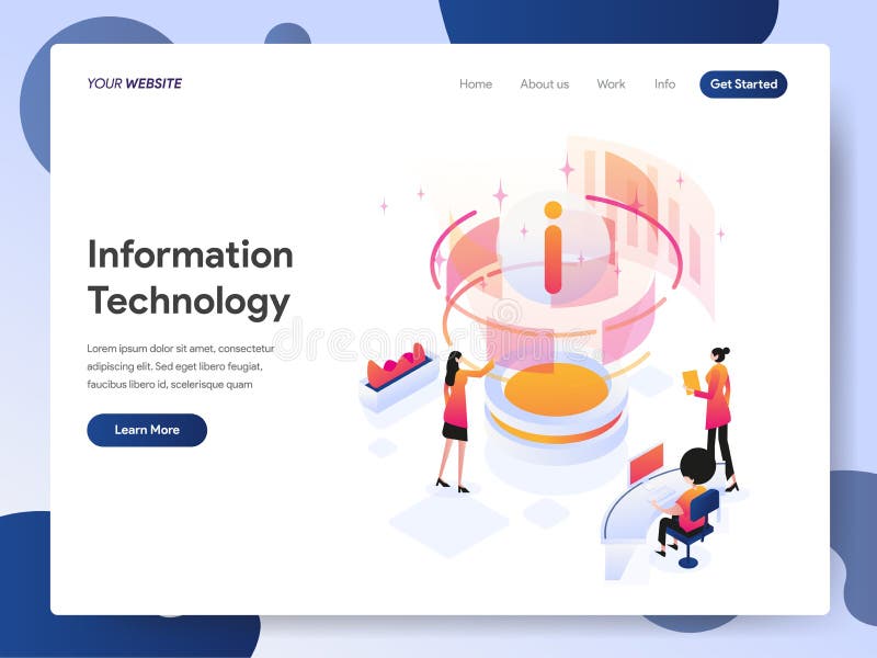 Landing Page Template of Information Technology Designer Isometric ...