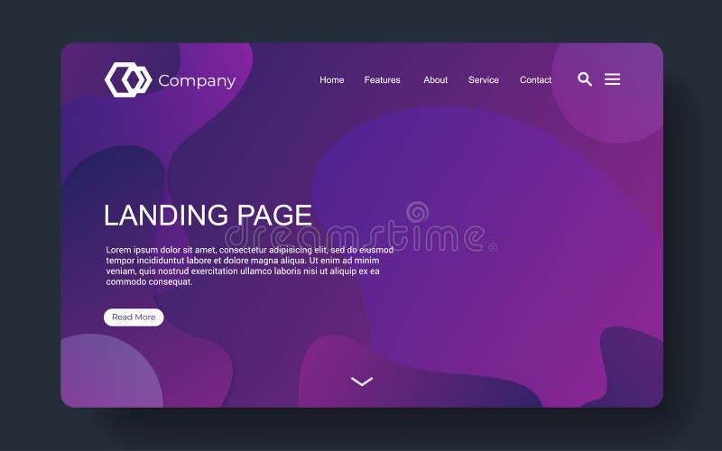 Landing Page Template Modern Design Stock Vector - Illustration of ...